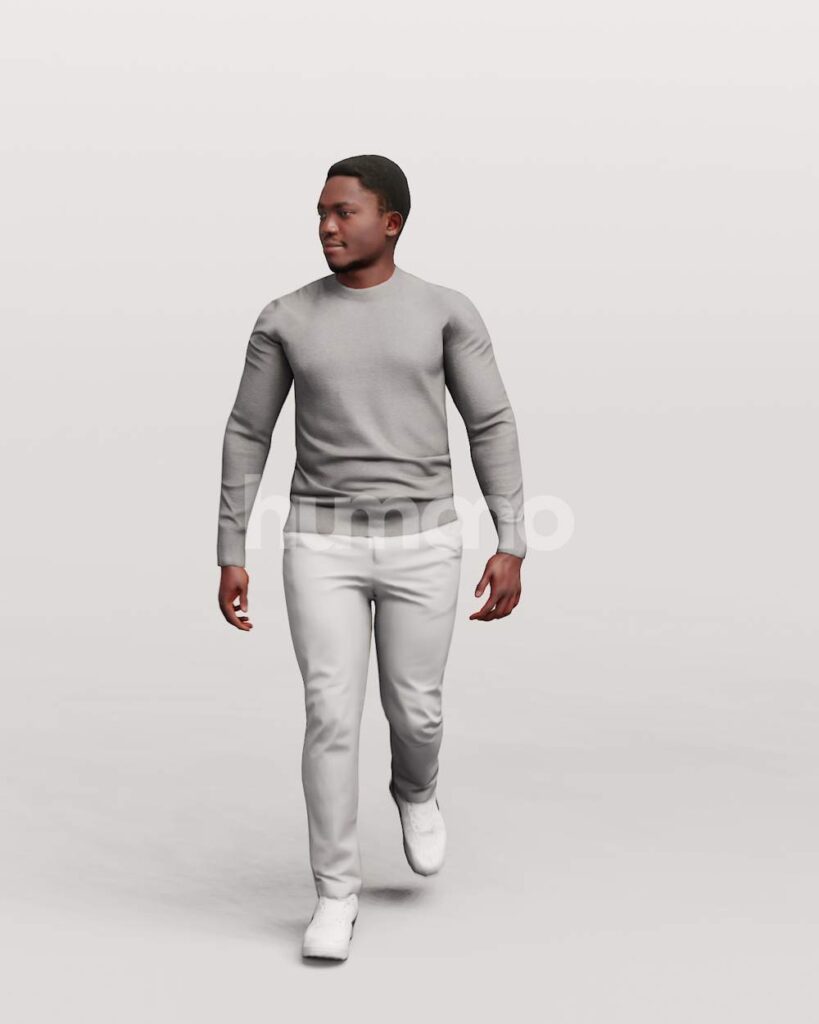Animated 064-4893 W2 Man Walking – Humano 3D – 3d People Collections