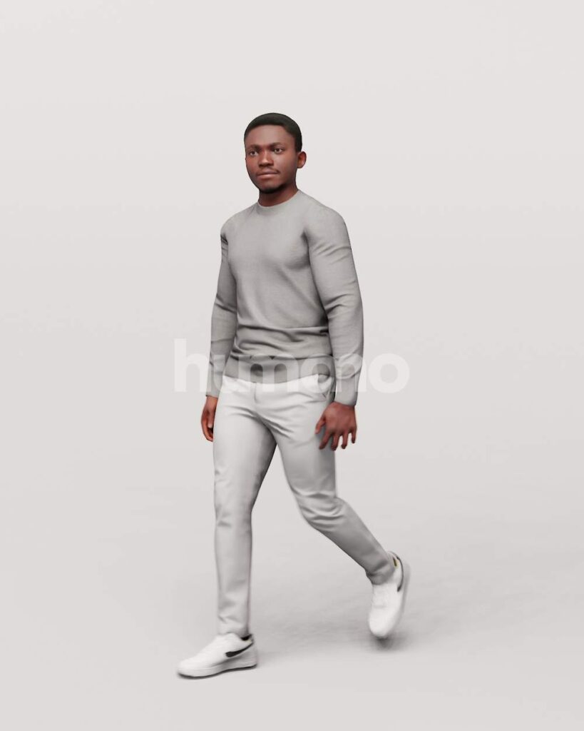 Animated 064-4893 W2 Man Walking – Humano 3D – 3d People Collections