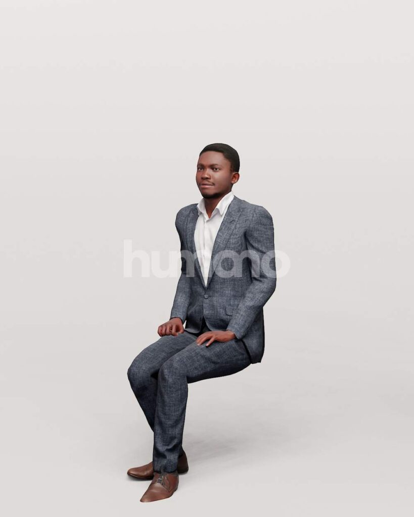 Animated 064-4957 S2 Man Sitting – Humano 3D – 3d People Collections