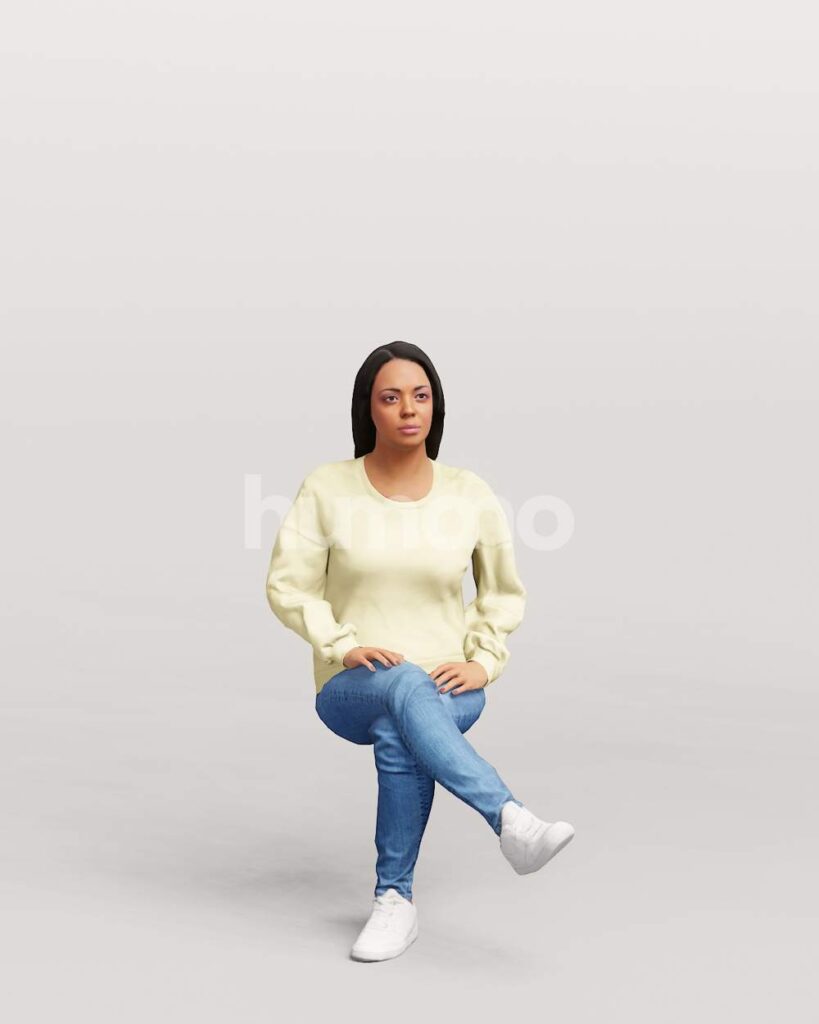 Animated 080-4502 S3 Woman Sitting – Humano 3D – 3d People Collections