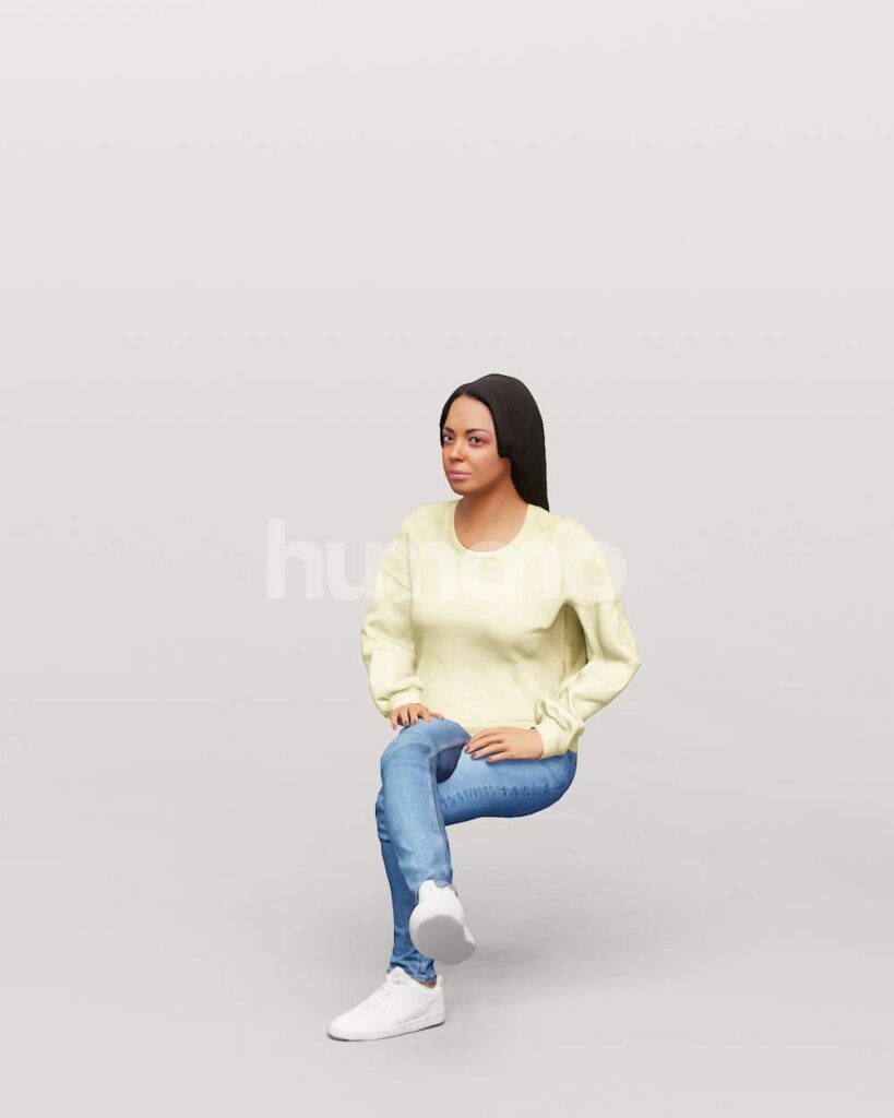 Animated 080-4502 S3 Woman Sitting – Humano 3D – 3d People Collections