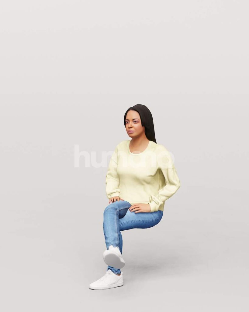Animated 080-4502 S3 Woman Sitting – Humano 3D – 3d People Collections