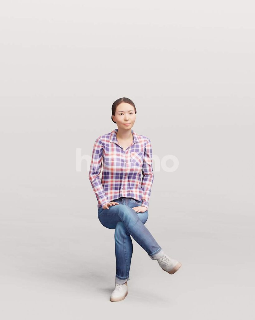 Animated 083-5324 S3 Woman Sitting – Humano 3D – 3d People Collections