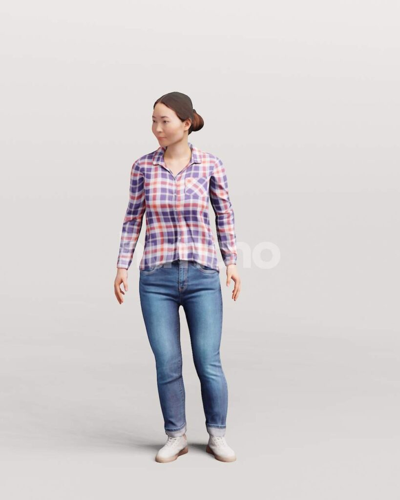 Animated 083-5324 SL2 Woman Standing Listening – Humano 3D – 3d People ...