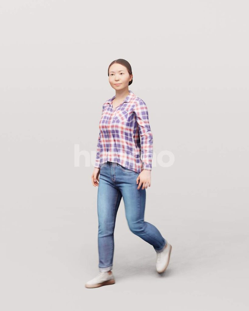 Animated 083-5324 W2 Woman Walking – Humano 3D – 3d People Collections