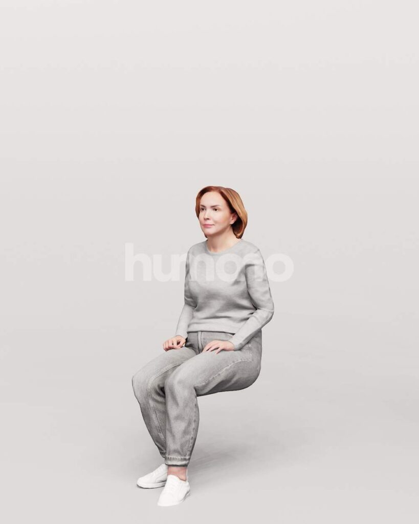 Animated 094-5613 S2 Woman Sitting – Humano 3D – 3d People Collections