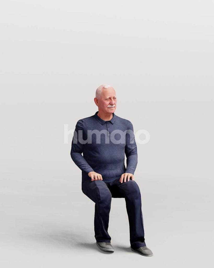 Animated 101-1499 S2 Man Sitting – Humano 3D – 3d People Collections