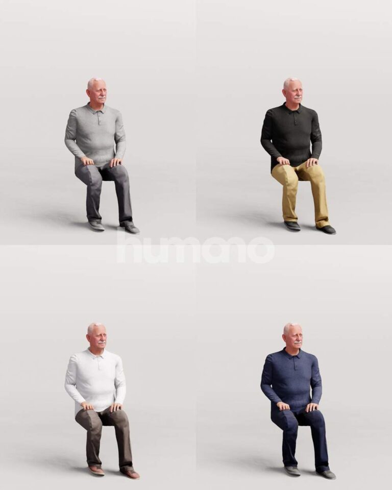 Animated 101-1499 S2 Man Sitting – Humano 3D – 3d People Collections