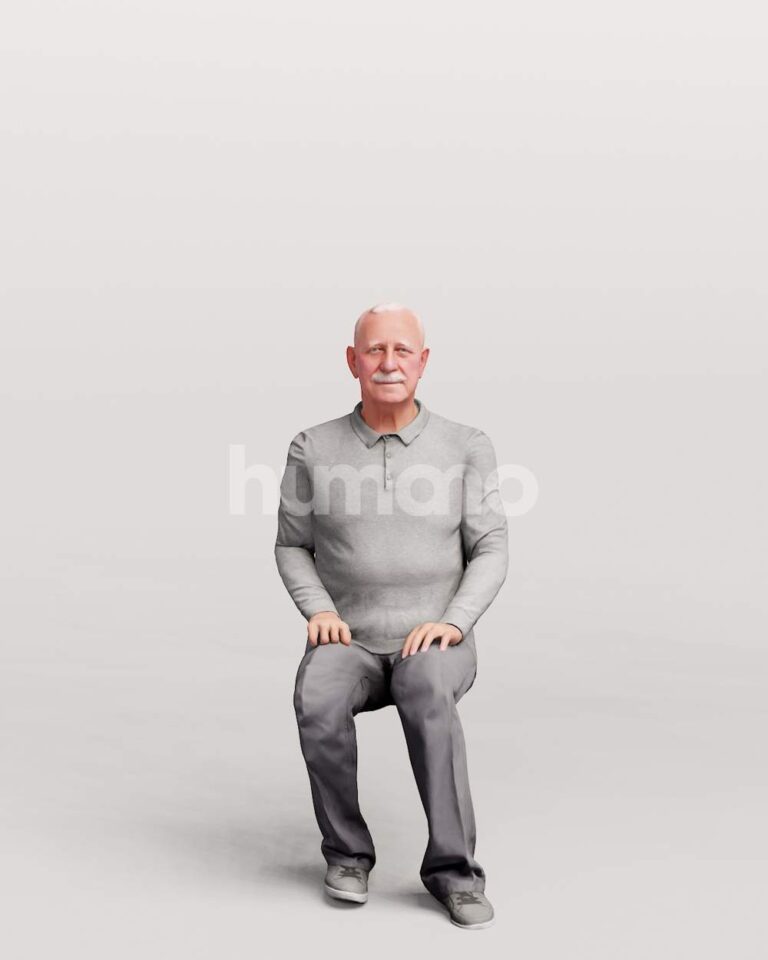 Animated 101-1499 S2 Man Sitting – Humano 3D – 3d People Collections