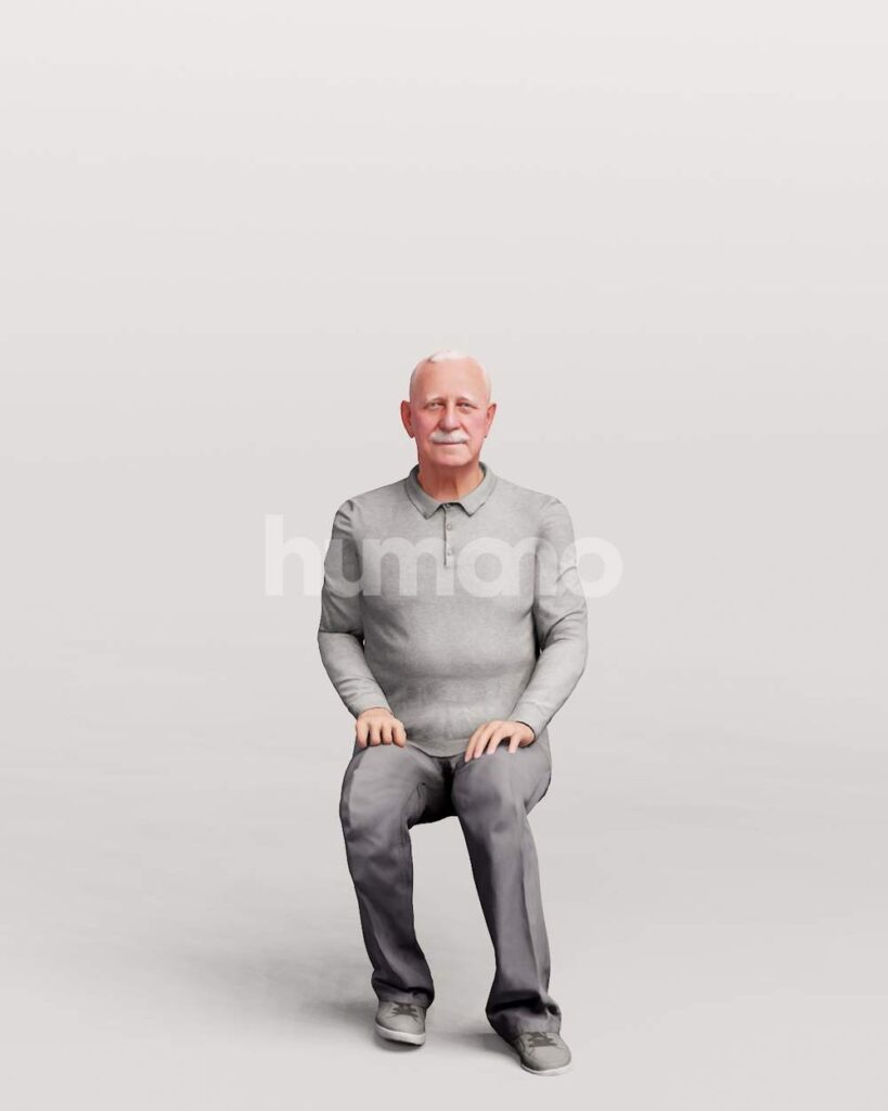 Animated 101-1499 S2 Man Sitting – Humano 3D – 3d People Collections