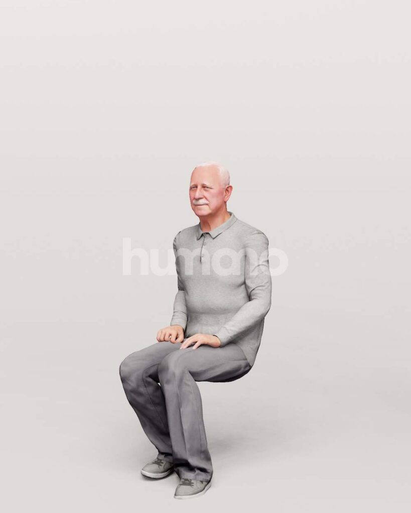 Animated 101-1499 S2 Man Sitting – Humano 3D – 3d People Collections