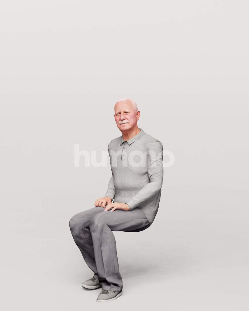 Animated 101-1499 S2 Man Sitting – Humano 3D – 3d People Collections
