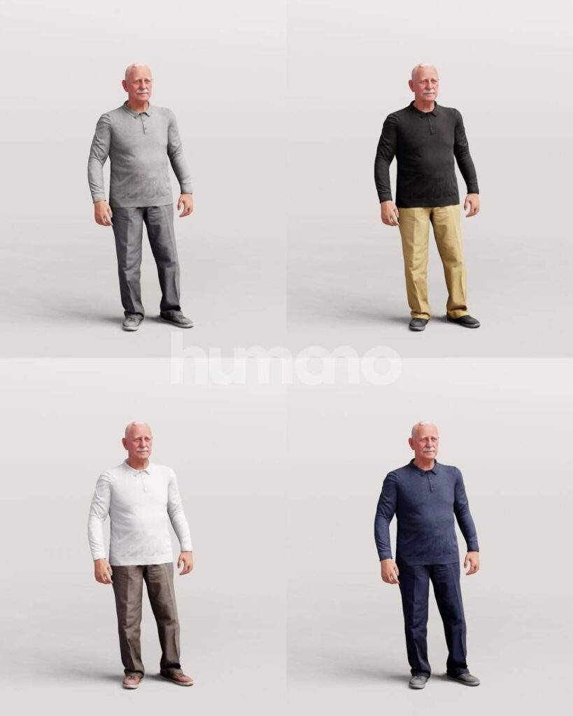 Animated 101-1499 SM3 Man Moving Around – Humano 3D – 3d People Collections