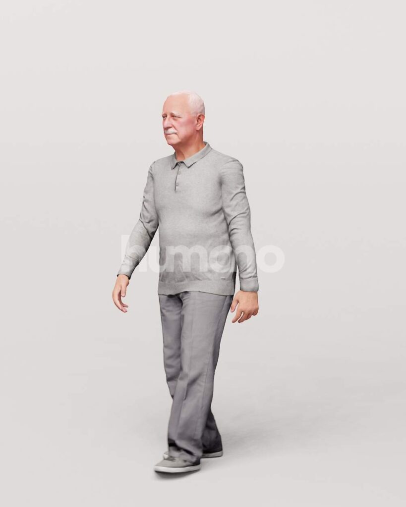Animated 101-1499 W5 Man Walking – Humano 3D – 3d People Collections