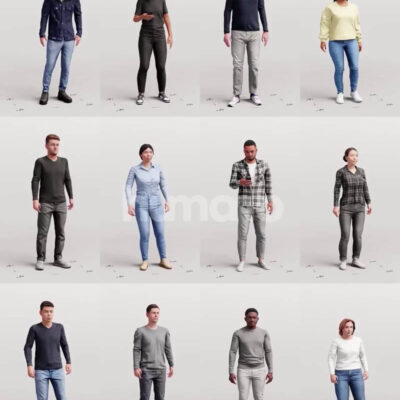 Vol.02 Animated Standing – Humano 3D – 3d People Collections