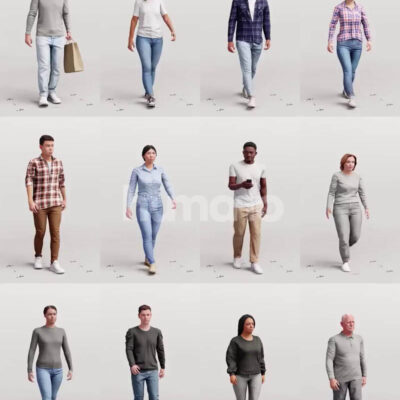 Vol.01 Animated Walking – Humano 3D – 3d People Collections