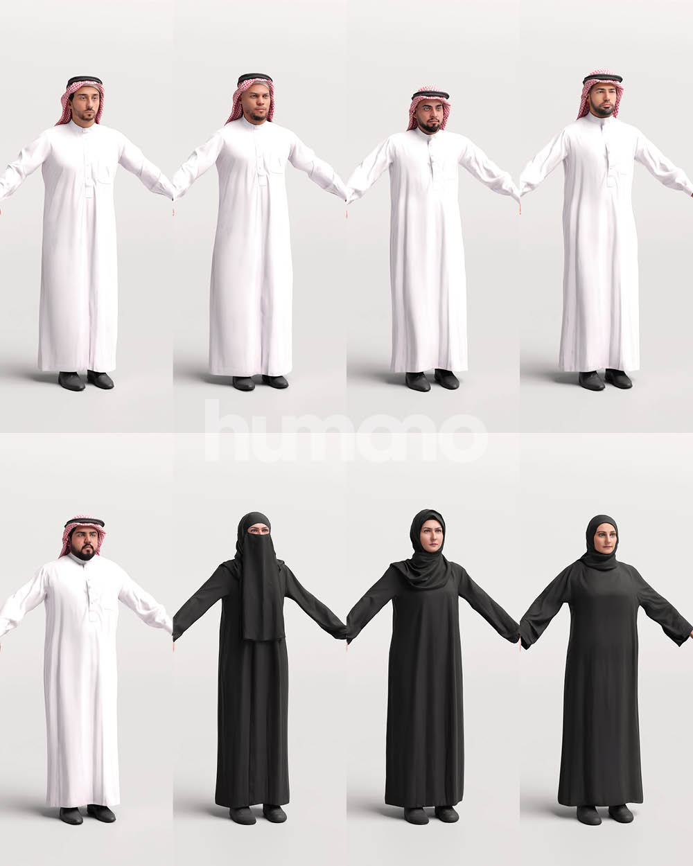 Rigged Saudi Arab Collection – Humano 3D – 3d People Collections