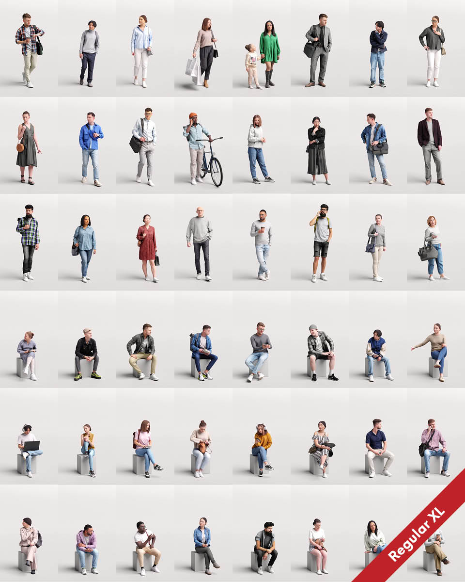 Regular XL Mega Bundle – Humano 3D – 3d People Collections