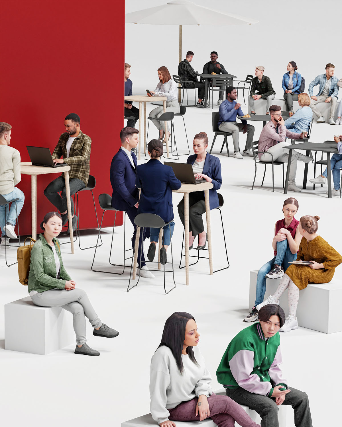Sitting Mega Bundle – Humano 3D – 3d People Collections