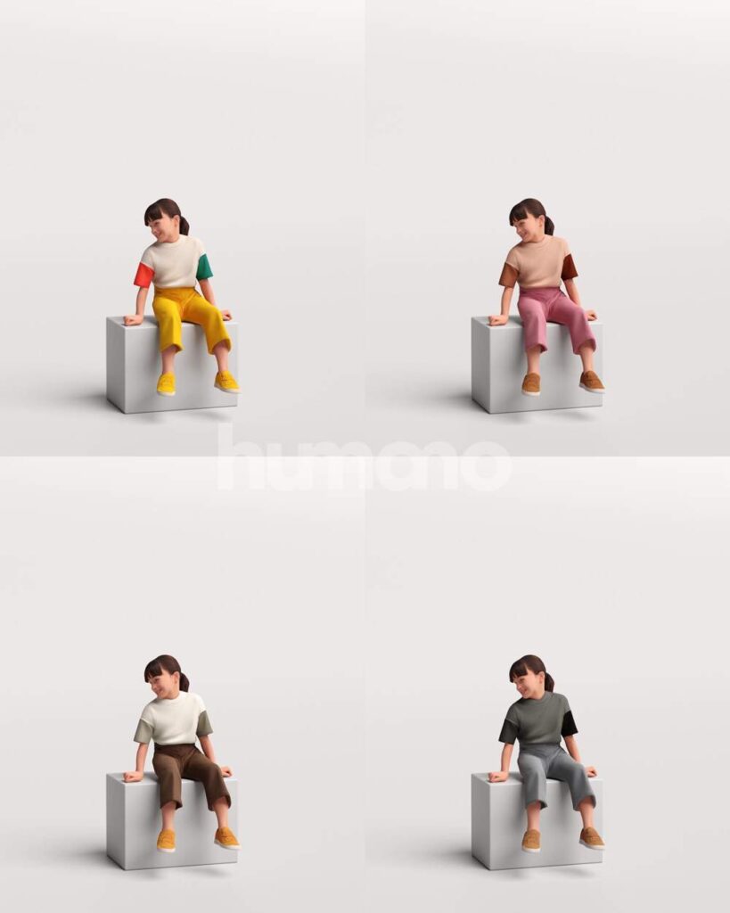 Posed 2612-001 Girl – Humano 3D – 3d People Collections