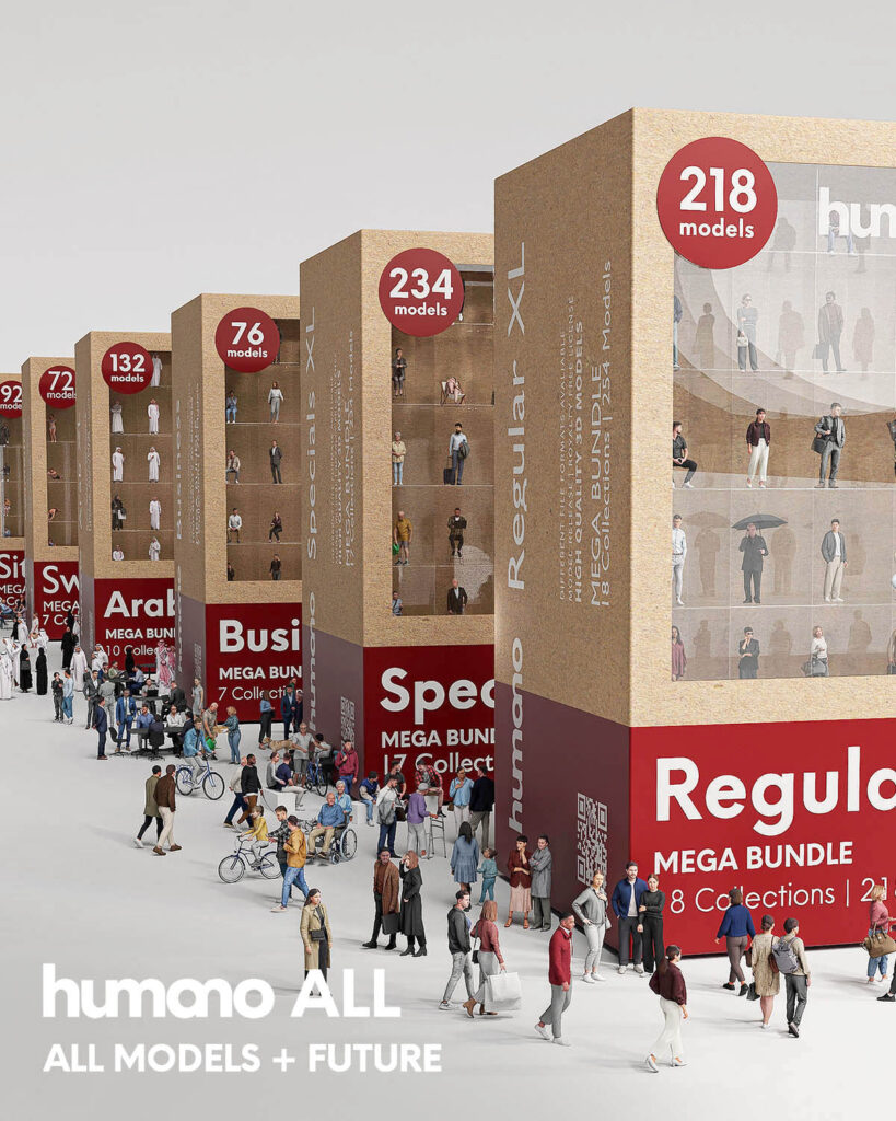 Mega Bundles Posed 3D People – Humano 3D – 3d People Collections