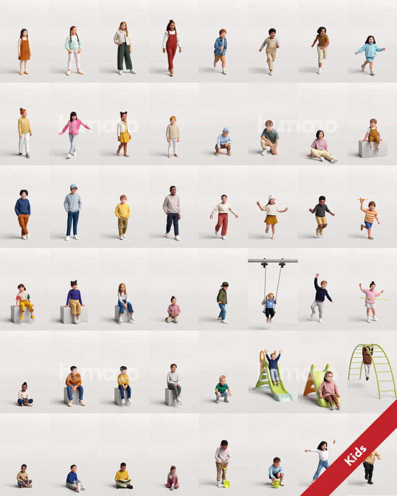 Kids Mega Bundle – Humano 3D – 3d People Collections